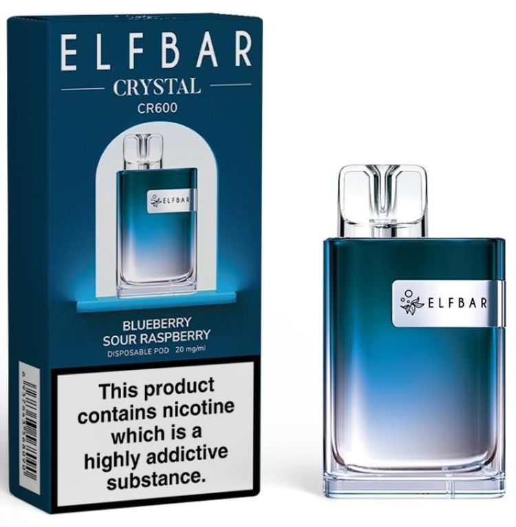 Blueberry Sour Raspberry Elf Bar Crystal CR600 Disposable Vape | Free ...